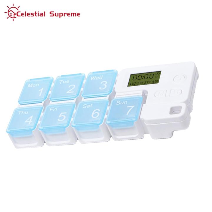 Electronic Pill Dispenser Compact Portable Weekly Pill Organizer with ...