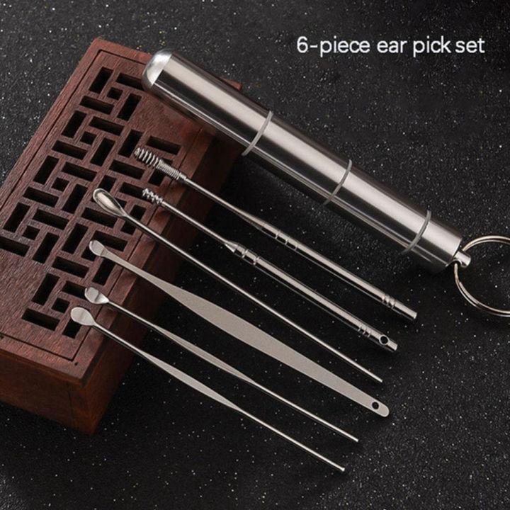 Metal Ear Digging Spoon Kit - Set of 6 Tools for Ear Care and Hygiene ...