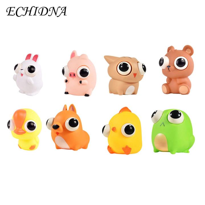 Animal Squeeze Toy 8pcs Cute Animal Popping Eyes Pinch Toy Set for ...