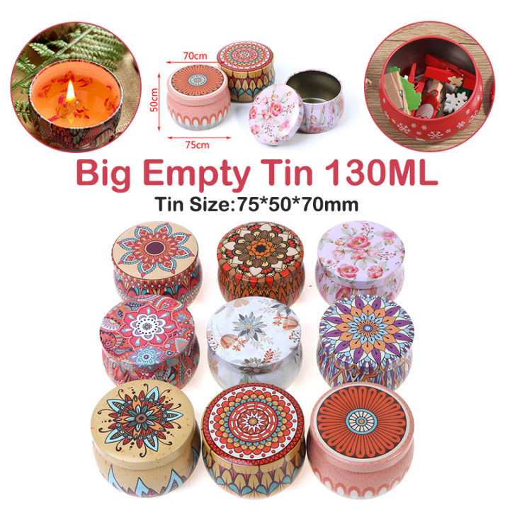【Hot selling items 】Ethnic style Tinplate Sealed Jar DIY Candle Candy ...