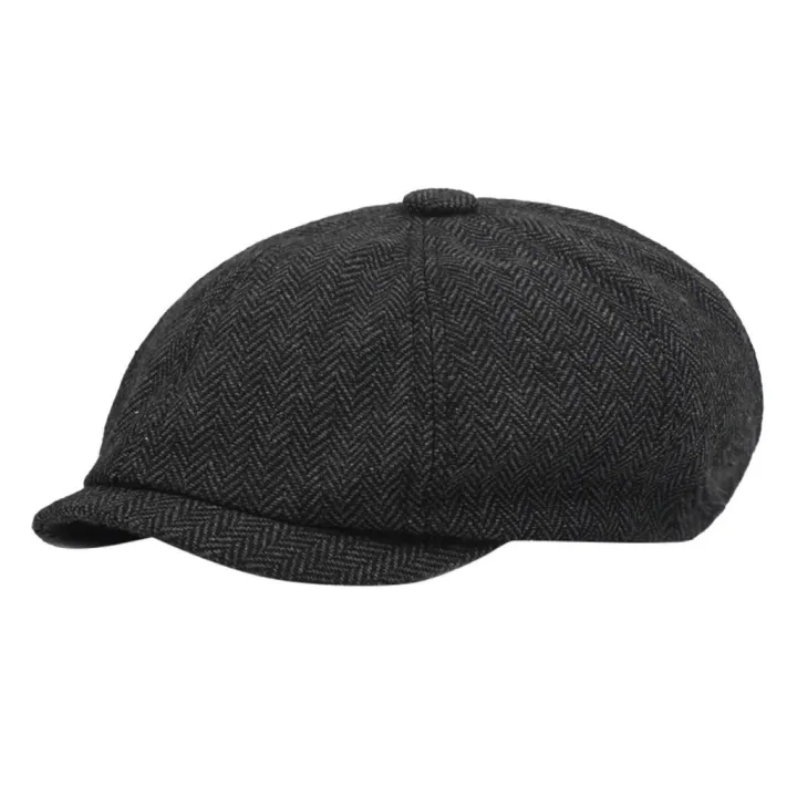 【ChicAbode】Peaky Men Berets Hat Autumn New Vintage Herringbone Octagon ...