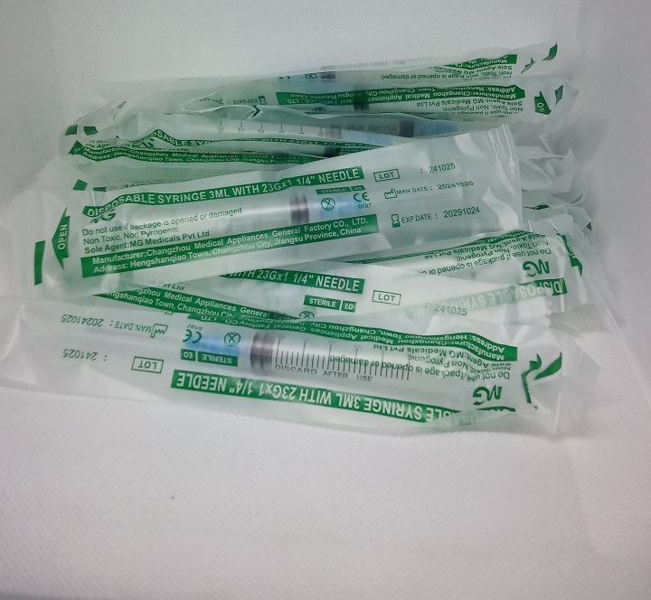 Disposable Sy'ringe - 1CC - 1 ML - Ins'ulin Sy'ringe - MG Branded ...