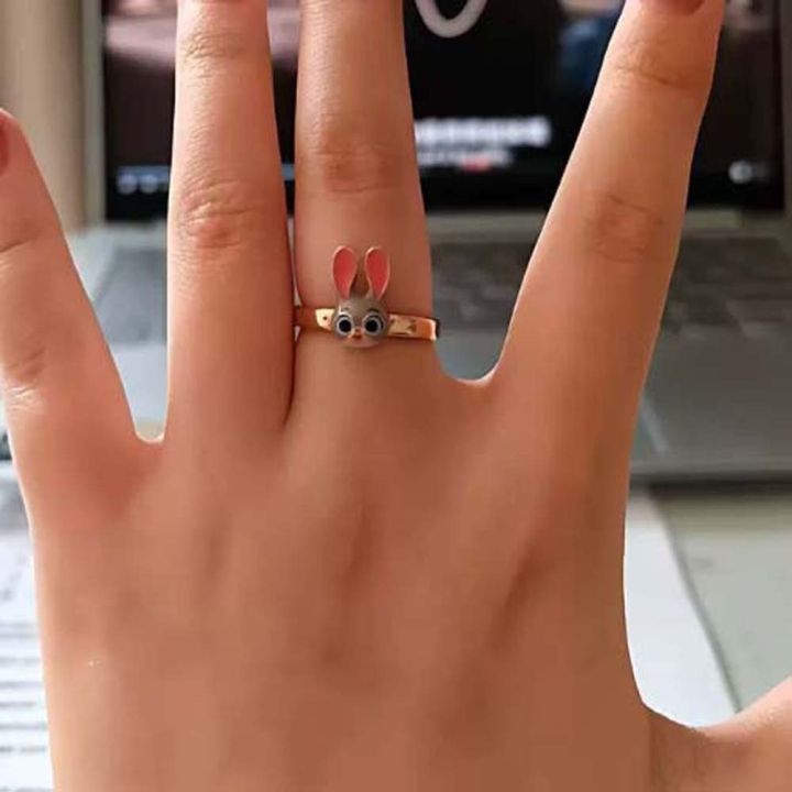 New Judy Nick Open Ring Alloy Hard Zootopia Couple Rings Personality ...