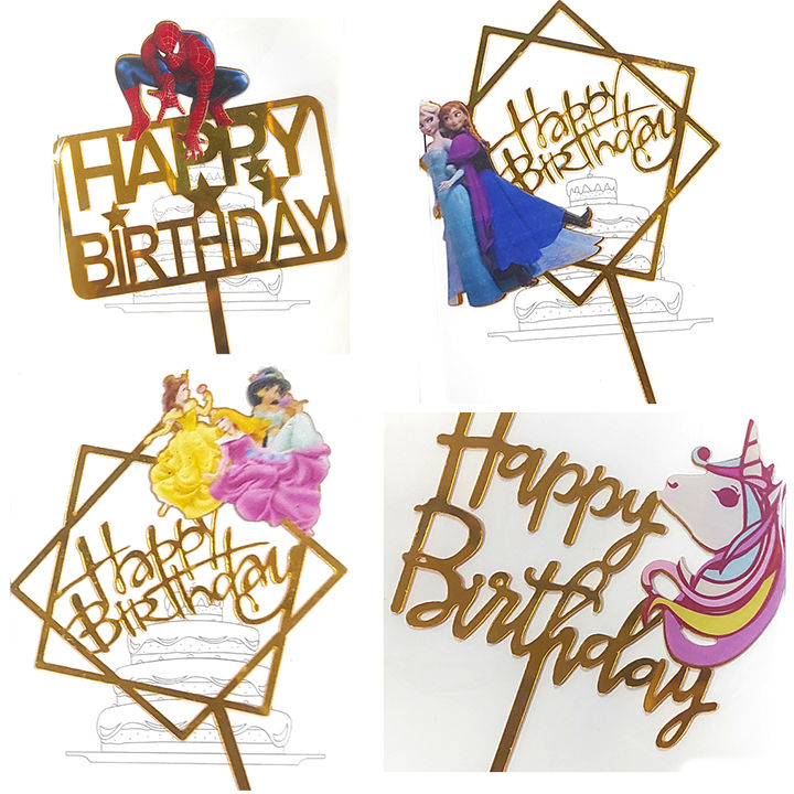 Theme Cake Toppers Cartoon Cake Topper Cake Topper Unicorn Spider Man ...
