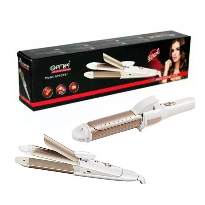 Geemy Gm-2961/ 2 In 1 Professional Portable Hair Straightener And ...