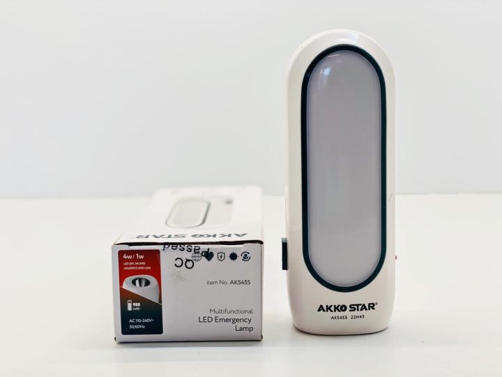 AKKO Star Rechargeable LED Emergency Light Lamp Bulb - 3W+1W Emergency ...
