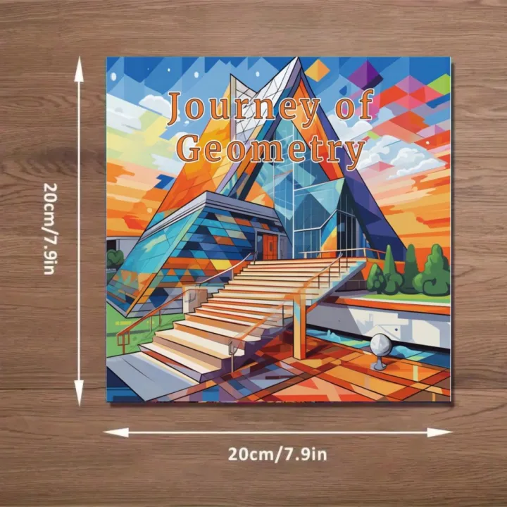 Art Coloring Book Geometry Journey 15 pages Double page Birthday Party ...