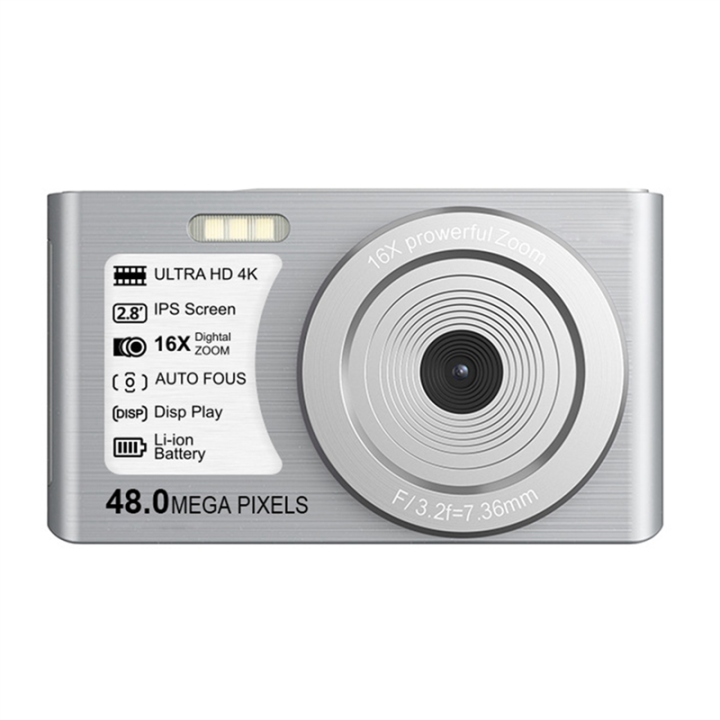 48MP 4K Mini Digital Camera 16X Zoom Autofocus Webcam Filter Built-in ...