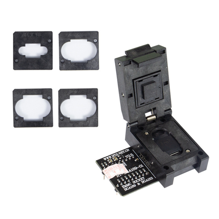 RT-BGA169-01 BGA169 / BGA153 EMMC Adapter V2.5 with 4Pcs BGA Bounding Box for RT809H Programmer ...