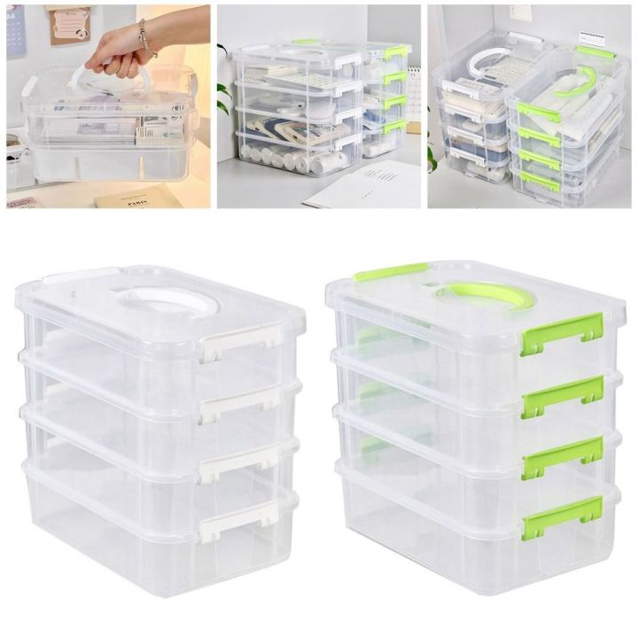 1Pcs Durable Drawer Table Desk Storage Organizer 4 Layers Transparent ...