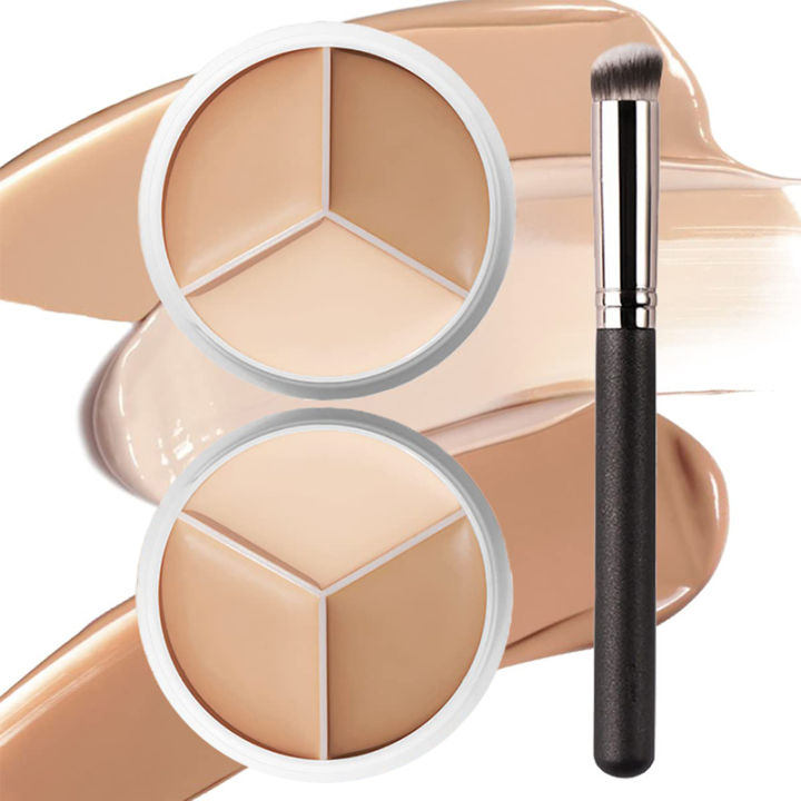 3 Colors Concealer Moisturizing Full Coverage Acne Spot Dark Circles ...