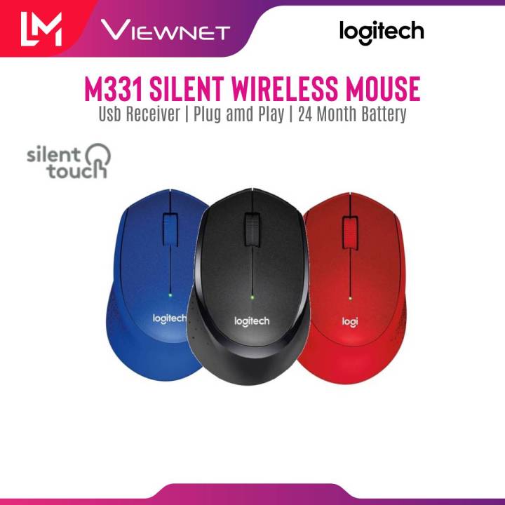 Logitech M331 Silent Plus Wireless Mouse - Black (910-004914) , Blue ...