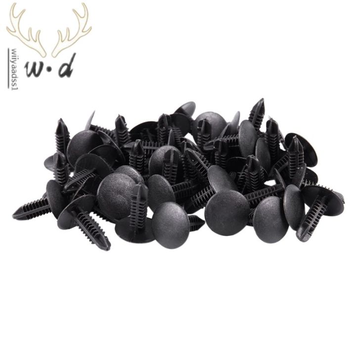 5mm x 5mm Hole Dia Black Plastic Rivets Fastener Push Clips 48 Pcs ...
