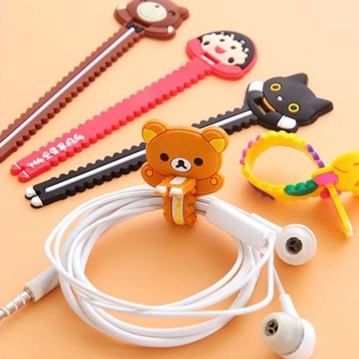 Multifunction PVC Cable Strap Ties / Creative Cute Cartoon Headphone ...