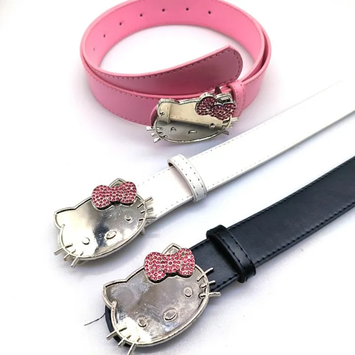 Gothic Metal Cat Metal Buckle Belt Alloy Y2k PU Belt Jeans Waistband ...
