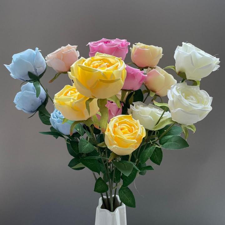 Plastic stems Rose bouquet Handmade Red roses Multi-colored options ...