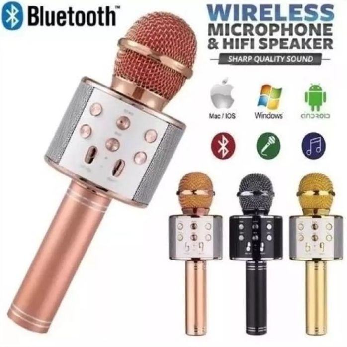 High Quality Wireless Microphone Bluetooth Karaoke Speaker Handheld Mic Ktv Party Player ...