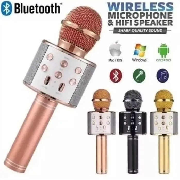 2 in 1 Wireless Mic With Speaker Handheld Bluetooth Recording and ...