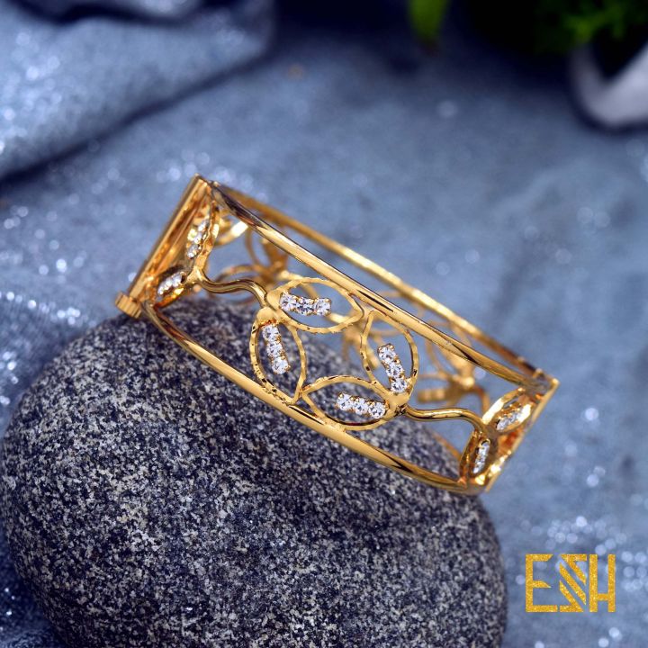 Lock Bangle With Stones gold plated high guality Perfect Gift For Your ...