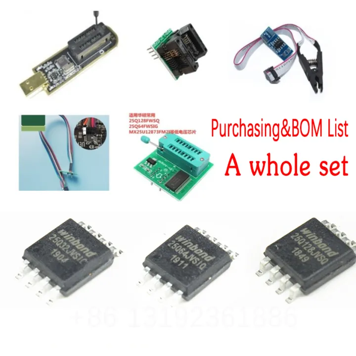 Motherboard Bios Chip Burning Flashing Spi Line 10pin Ch341a Eeprom ...