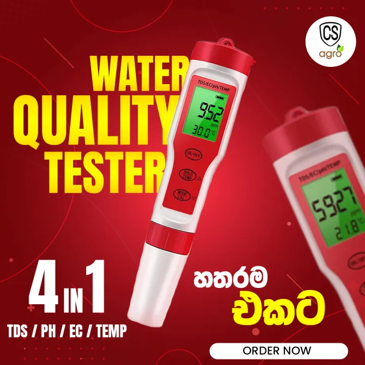 TDS/EC/PH/TEMP Water Quality Liquid Tester with pH Buffer Powder | Daraz.lk