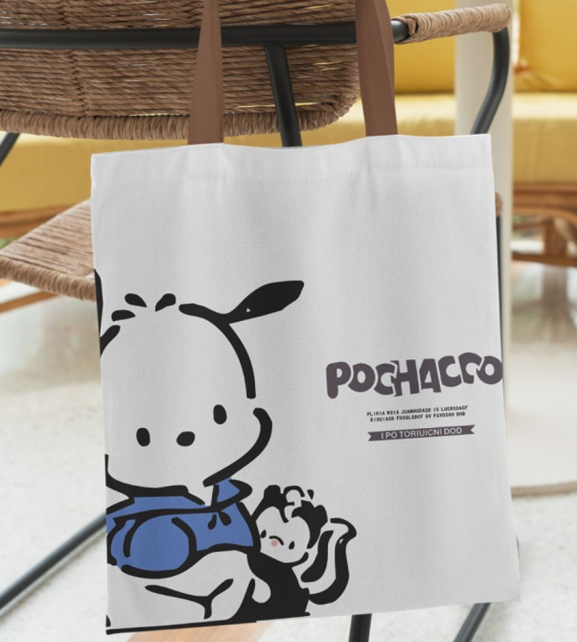 Cute cartoon bag Pacha dog canvas bag Portable large capacity student ...