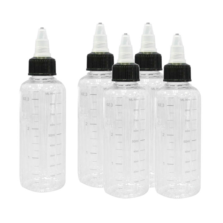 5pcs 30/60/100/120/250/500ml Tattoo Ink Bottle with Twist Cap + Scale ...