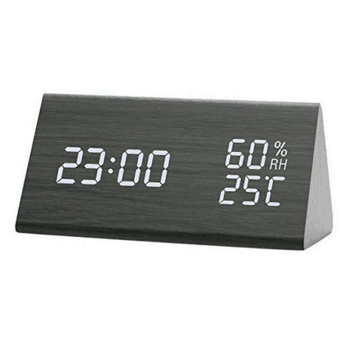 Digital Clock LED Table Clock with Humidity and Temperature Display USB ...