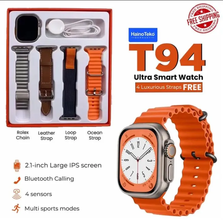 Haino Teko T94 Ultra Max Germany Premium Grade Biggest Screen Size with 04 Pairs Straps Smart ...