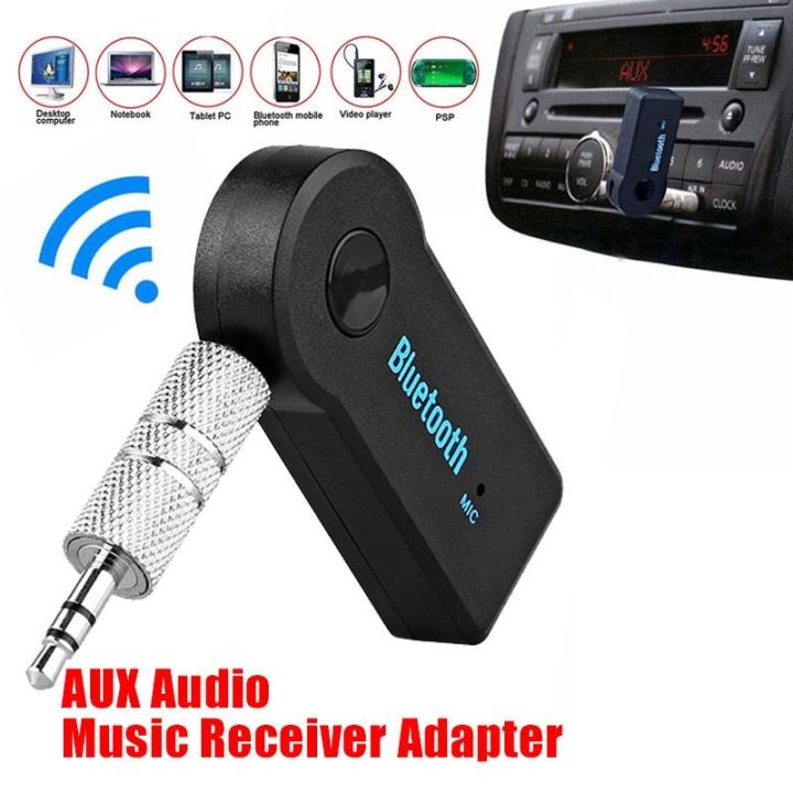 Car Wireless Bluetooth AUX Audio Music Receiver Adapter with in-built Microphone USB Dongle For ...