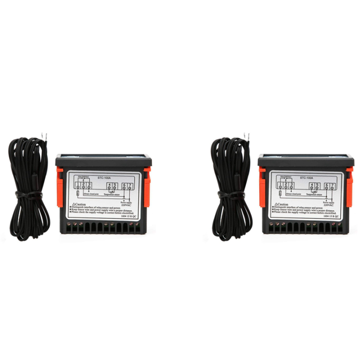 2X -100A Temperature Controller Cool Heat Refrigerator Thermostat ...