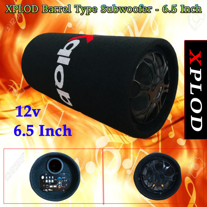 XPLOD High Sound Barrel Type Subwoofer With Amplifier And Cable Set - 6 ...