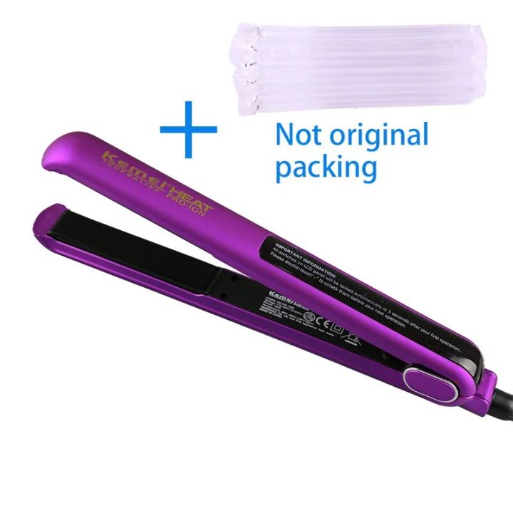 Kemei Touch Control Ceramic Coating Straightening Iron Curling Iron ...