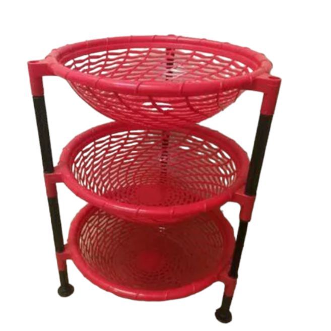 Multi Purpose Plastic Vegetable Fruits Rack Three Layer Colour Random 3 ...