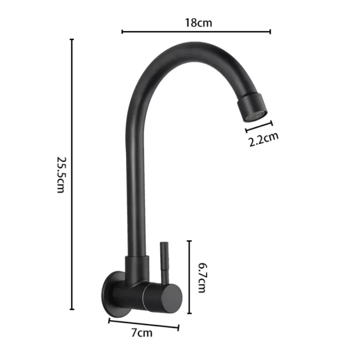 Plastic Kitchen Faucet Rotating Black Single Cold Water Taps Flexible ...