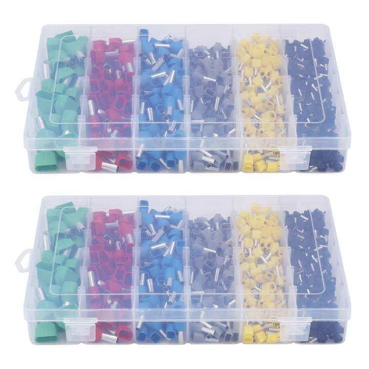 1560Pcs Dual Bootlace Ferrule Teminator Kit Electrical Crimp Dual Entry ...