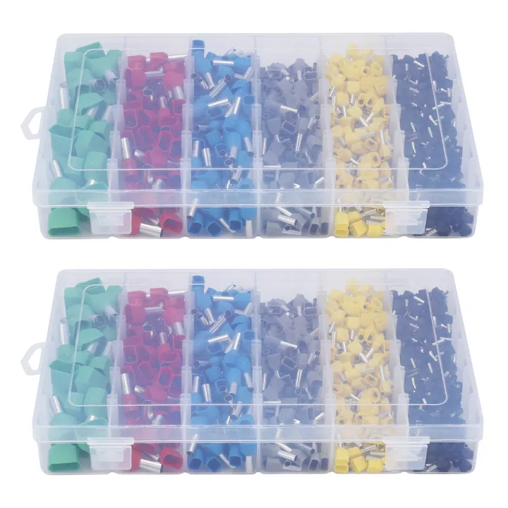 1560Pcs Dual Bootlace Ferrule Teminator Kit Electrical Crimp Dual Entry ...