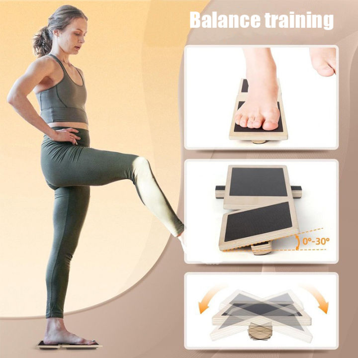 Wooden Foot Stretcher Strengthener Pilates Leg Balance Board Trainer ...