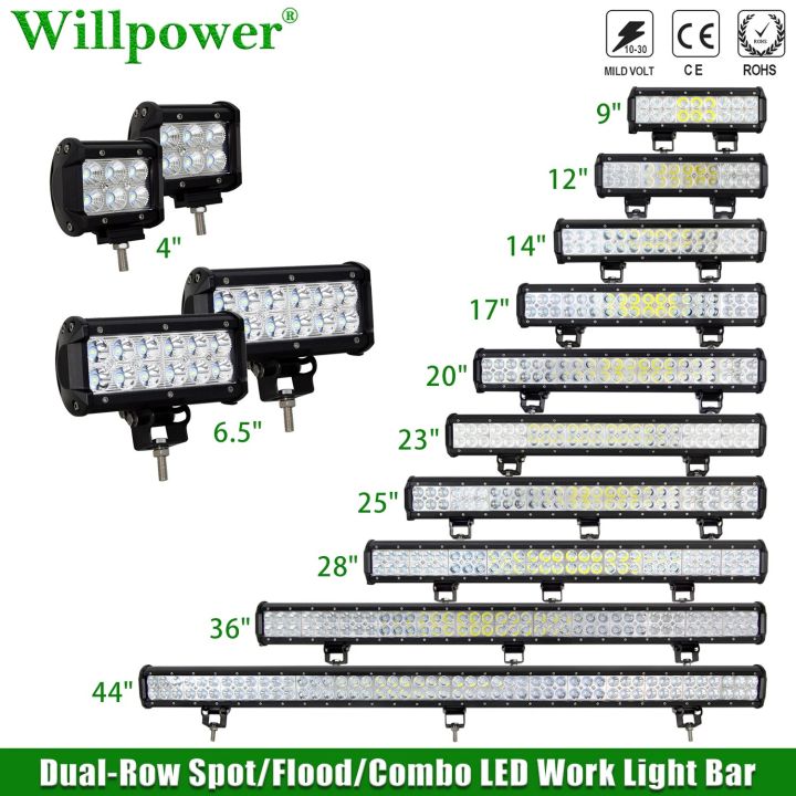 Auto 9 12 14 18 20 23 25 28 36 44 inch LED Light Bar For Jeep 4x4 Truck ...