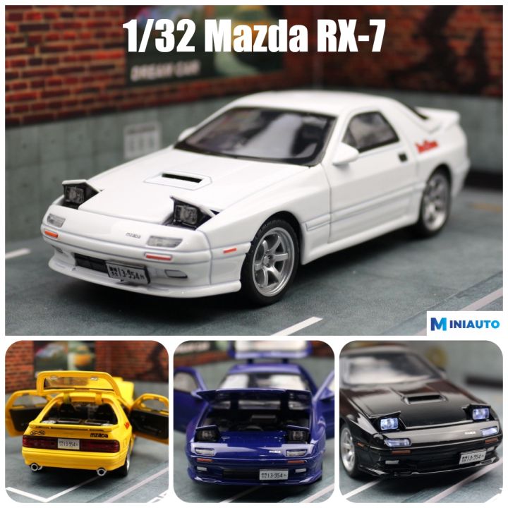 1/32 Mazda RX7 Initial D Miniature Diecast RX-7 Toy Car Model Sound ...