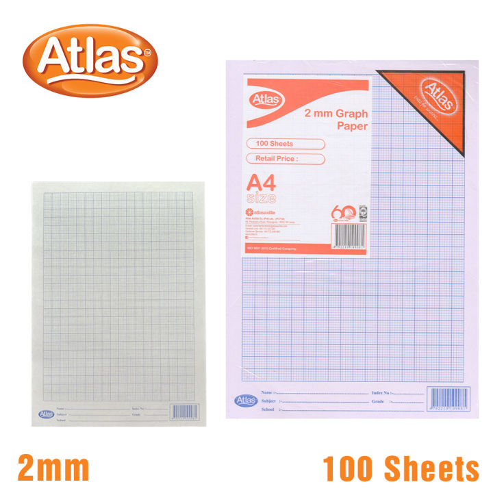 Atlas Graph Paper - Rough Papers - 2mm - A4 - 100 Sheets | Daraz.lk