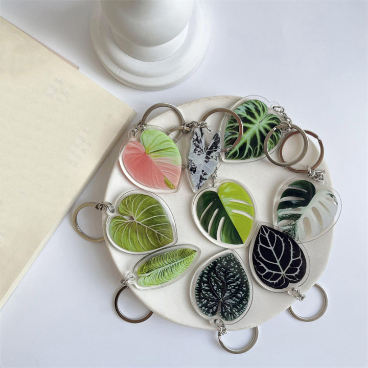 Rare Plant Acrylic Keychain Simulation Leaves Keyring Monstera Leaf ...