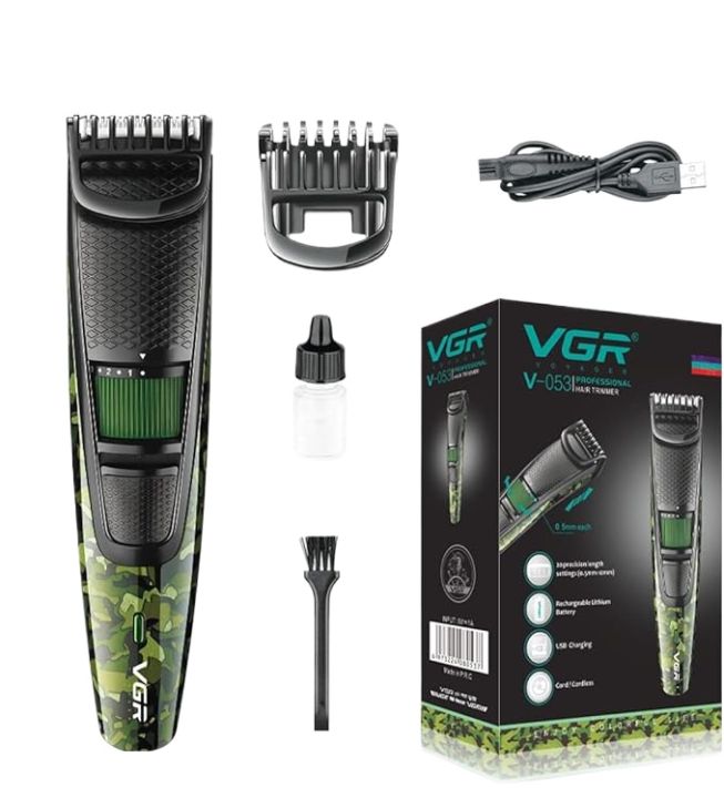 VGR V-053 Camouflage Professional Rechargeable Hair Clipper Trimmer | Daraz.lk