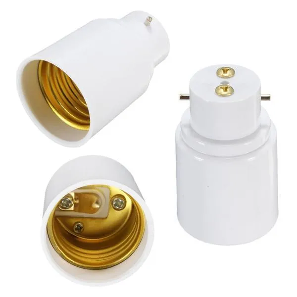 B22 to E27 Screw Socket LED Halogen Light Bulb Lamp Holder Converter ...