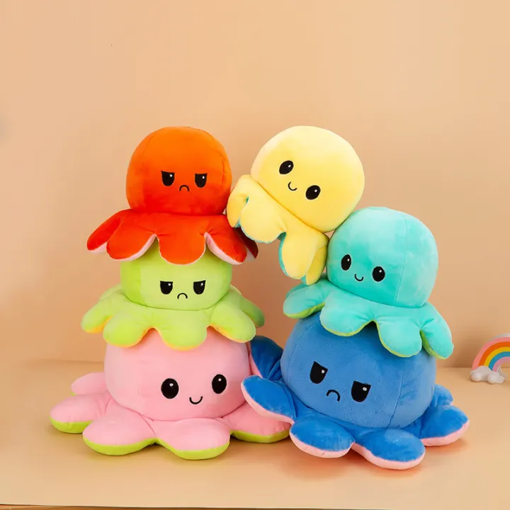 Flip Octopus Doll Flip Octopus Octopus Plush Toy Double-Sided Flip Doll ...