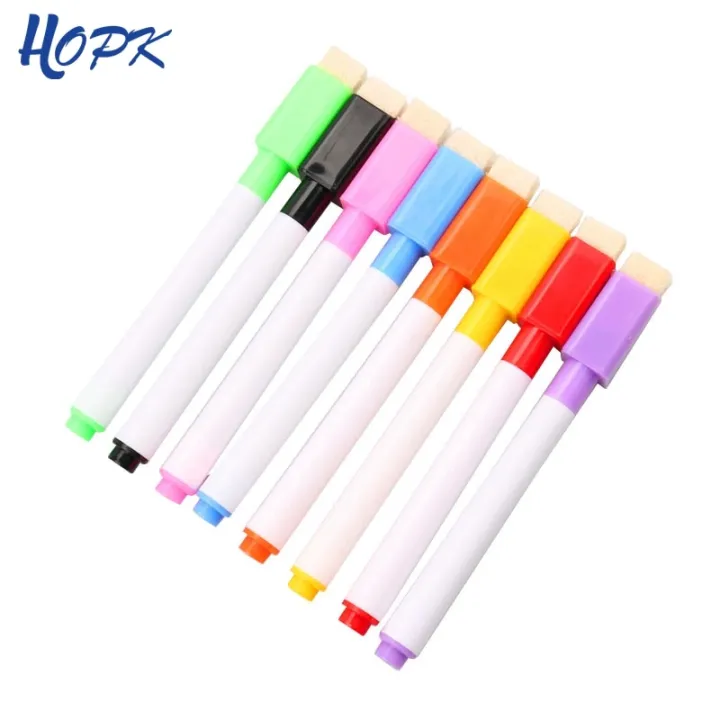 8Pcs/lot Colorful black School classroom Whiteboard Pen Dry White Board ...