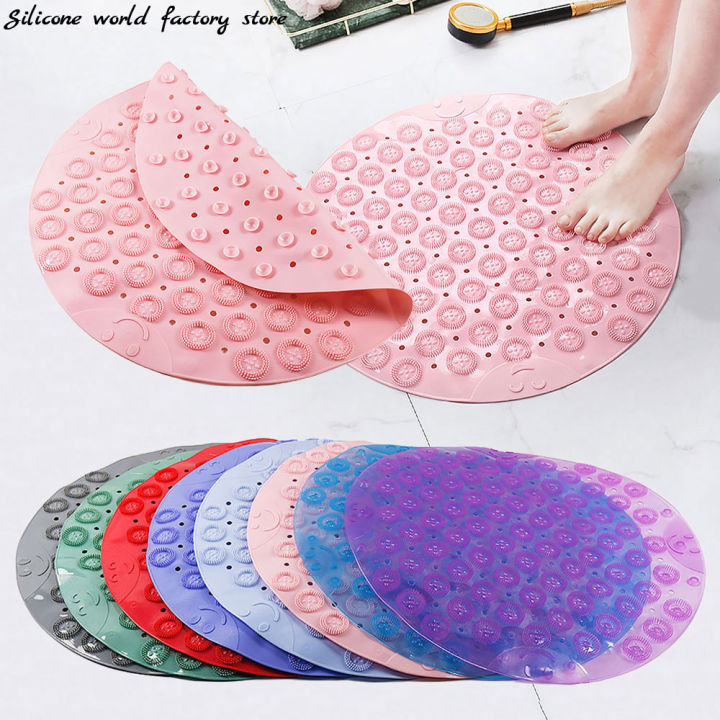 Silicone world PVC Round Anti-skid Bathroom Mats Shower Bathroom ...