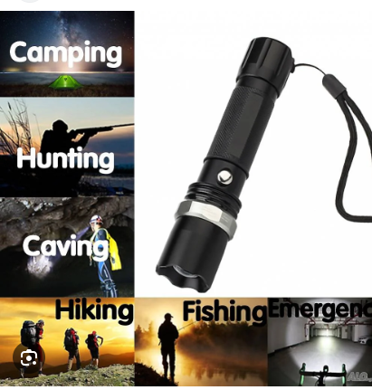 SWAT 3.7V LED Flashlight Rechargeable Heavy Duty Torch for Outdoor ...