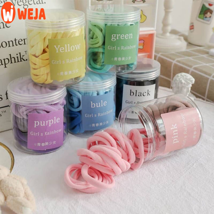 【WEJA】Ready Stock 50pcs Gradient Colour Hair Ties Rubber Ponytail ...