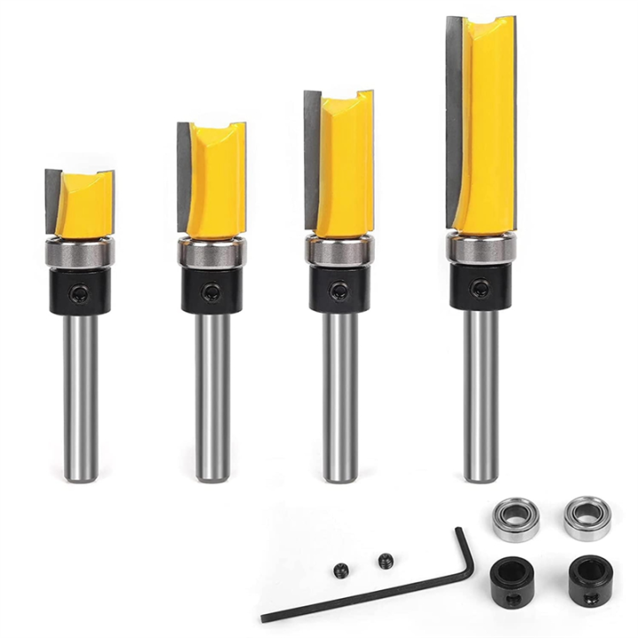 Flush Trim Router Bit Set, 1/4 Inch Shank Flush Trim Bits Set | Daraz.lk